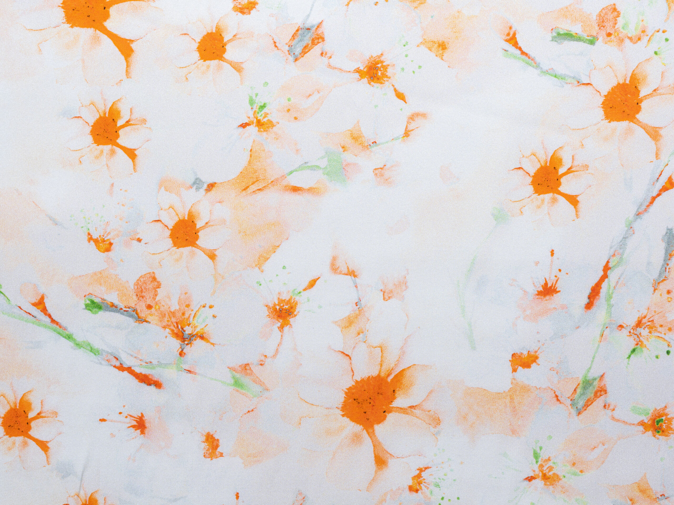 Midnight Bud Orange Italian Silk Satin - Shaukat Fabrics