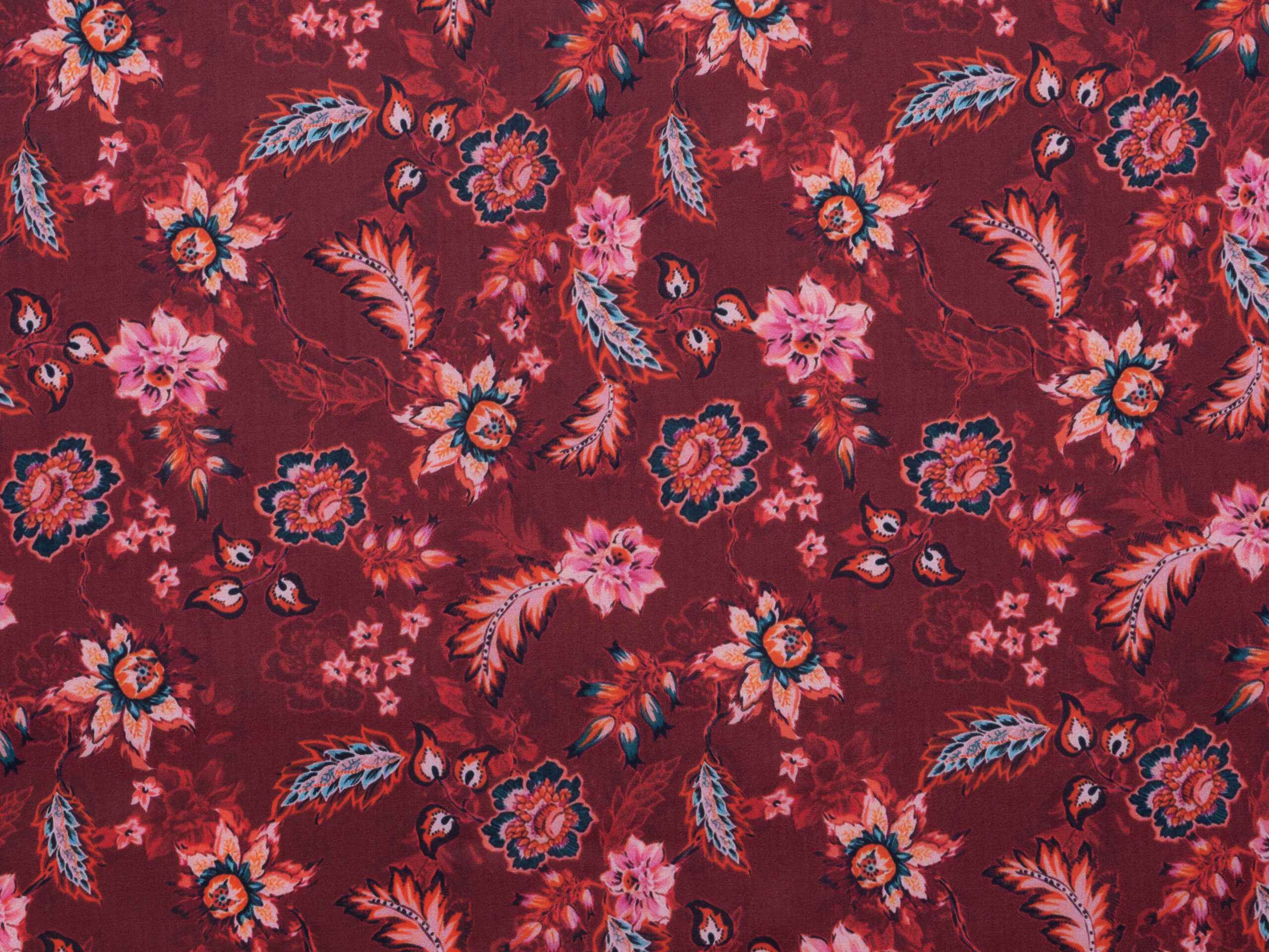 Cezanni Red Shaukat Collection Cotton Lawn - Shaukat Fabrics